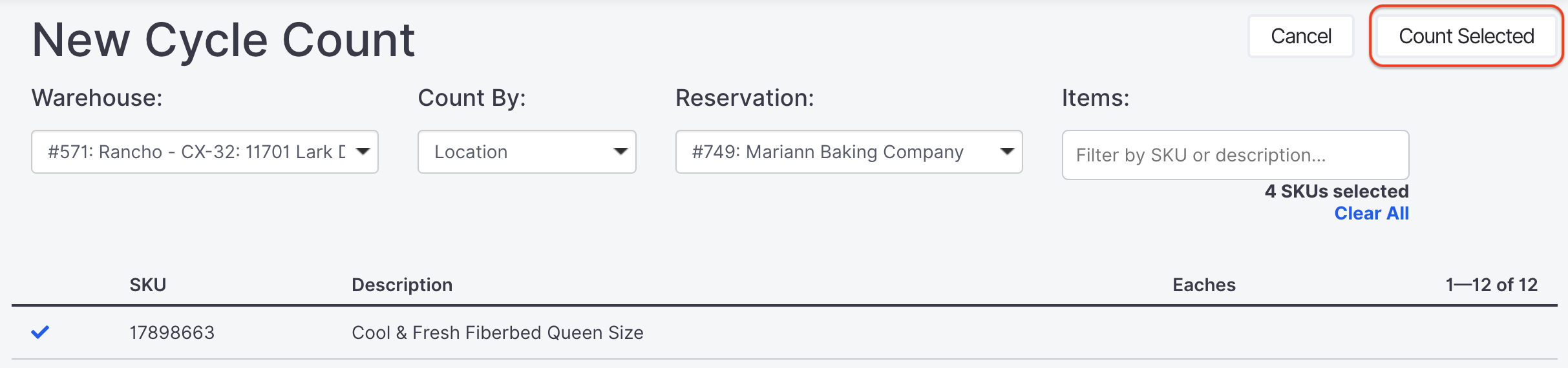 Creating SKU-Based Cycle Counts – Flexe