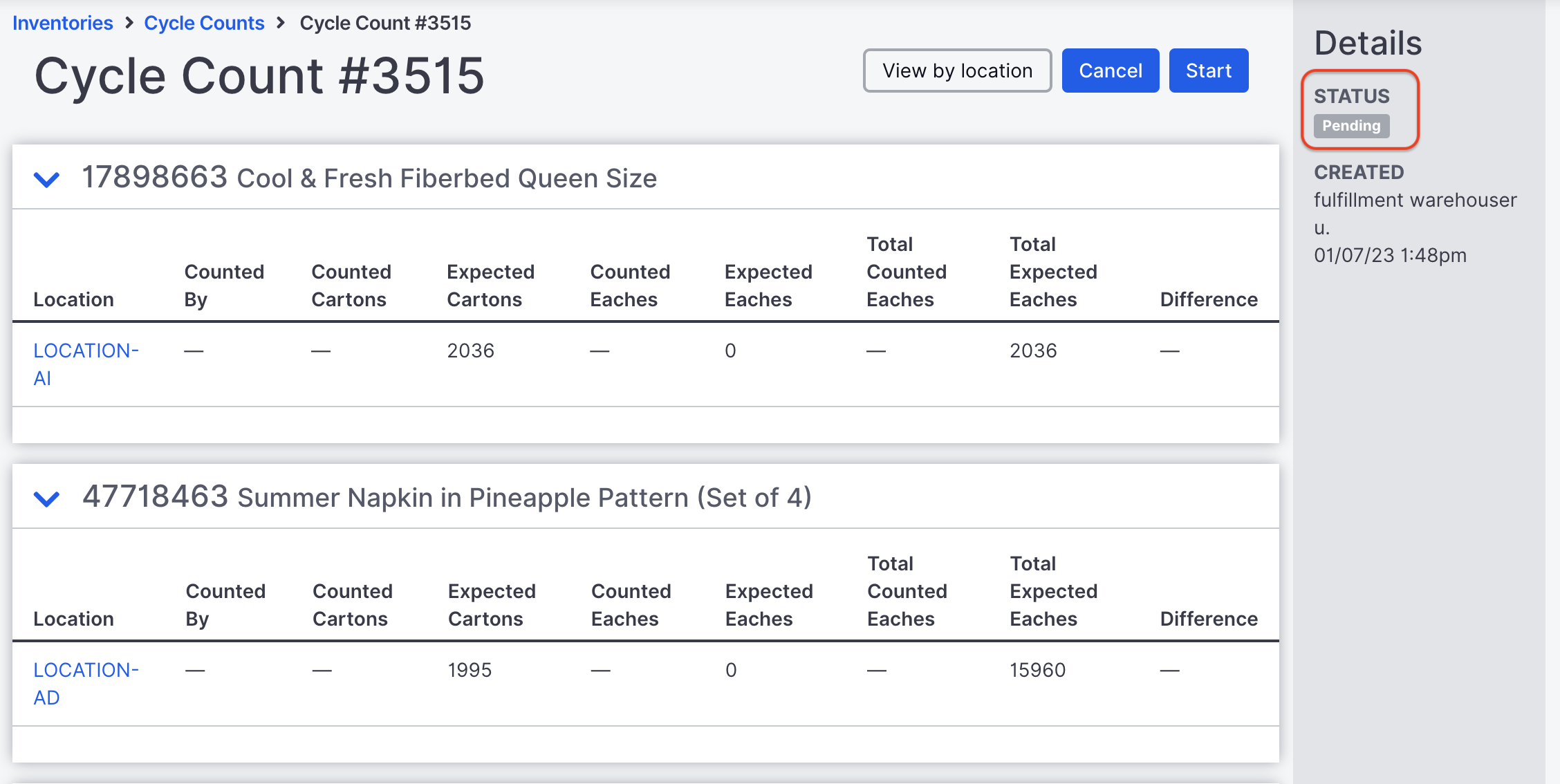 Creating SKU-Based Cycle Counts – Flexe