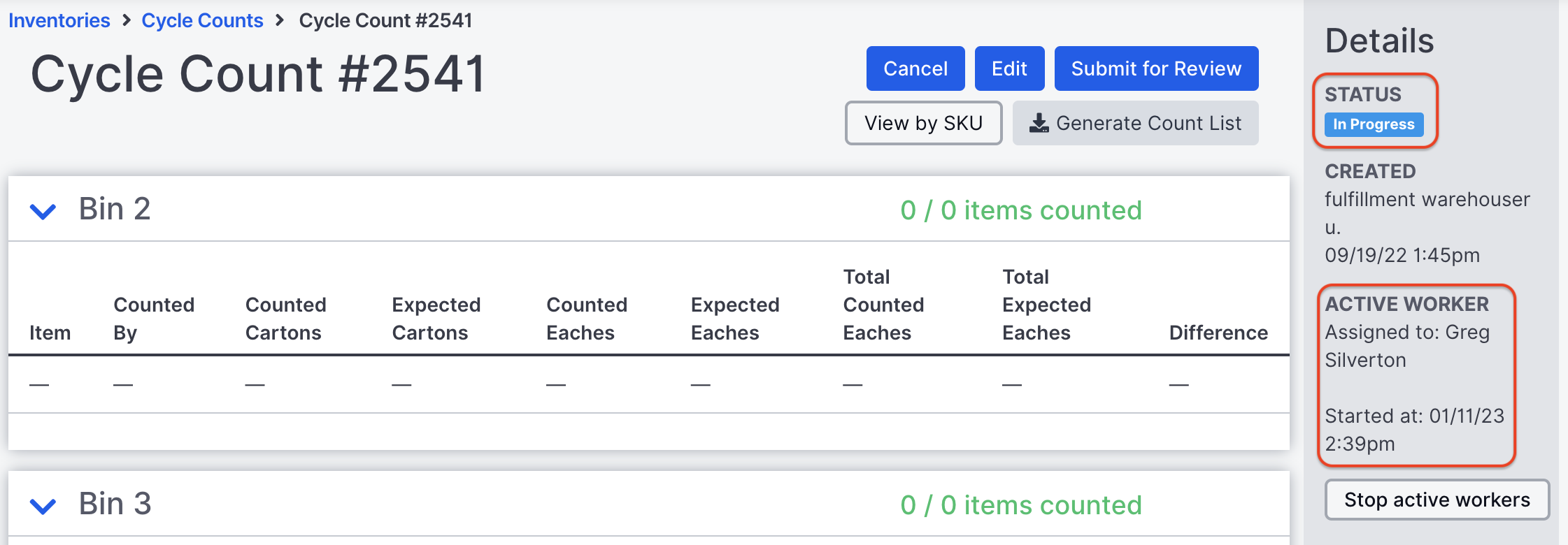 Starting Cycle Counts – Flexe
