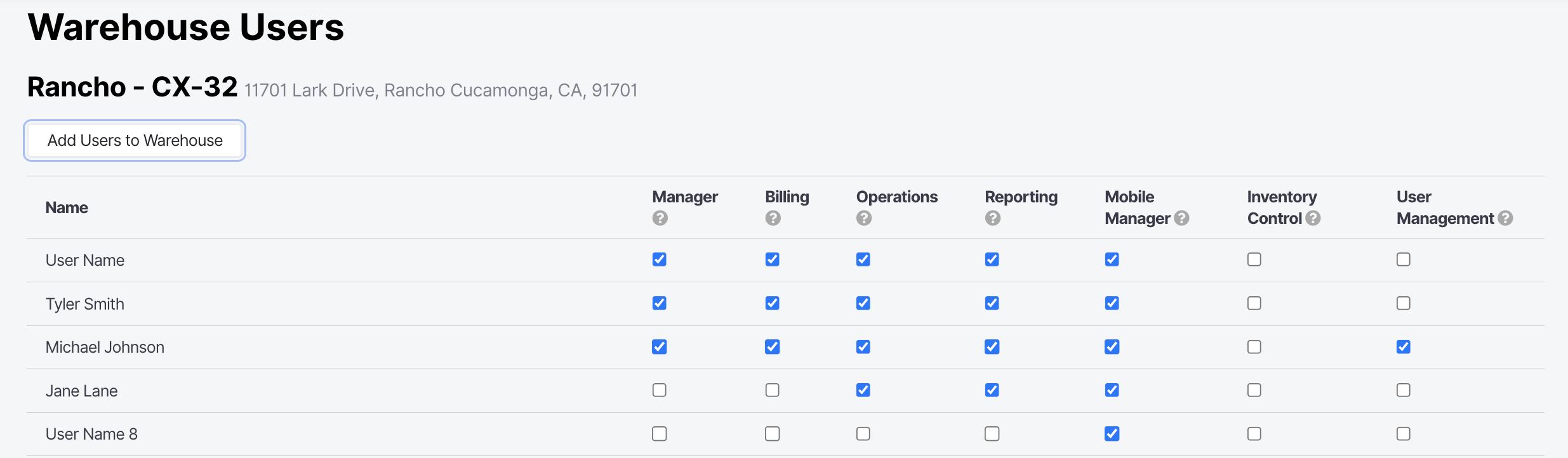 Managing Warehouse Users & Roles – Flexe