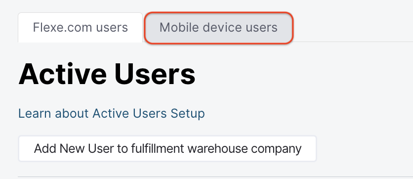 User Setup – Flexe