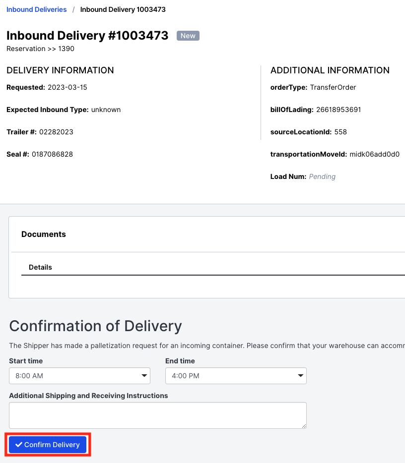 Confirming Inbound Deliveries – Flexe