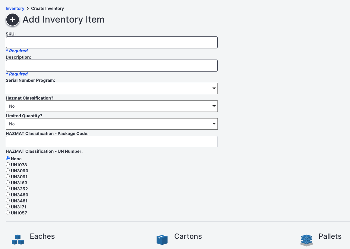 Item Master Setup – Flexe