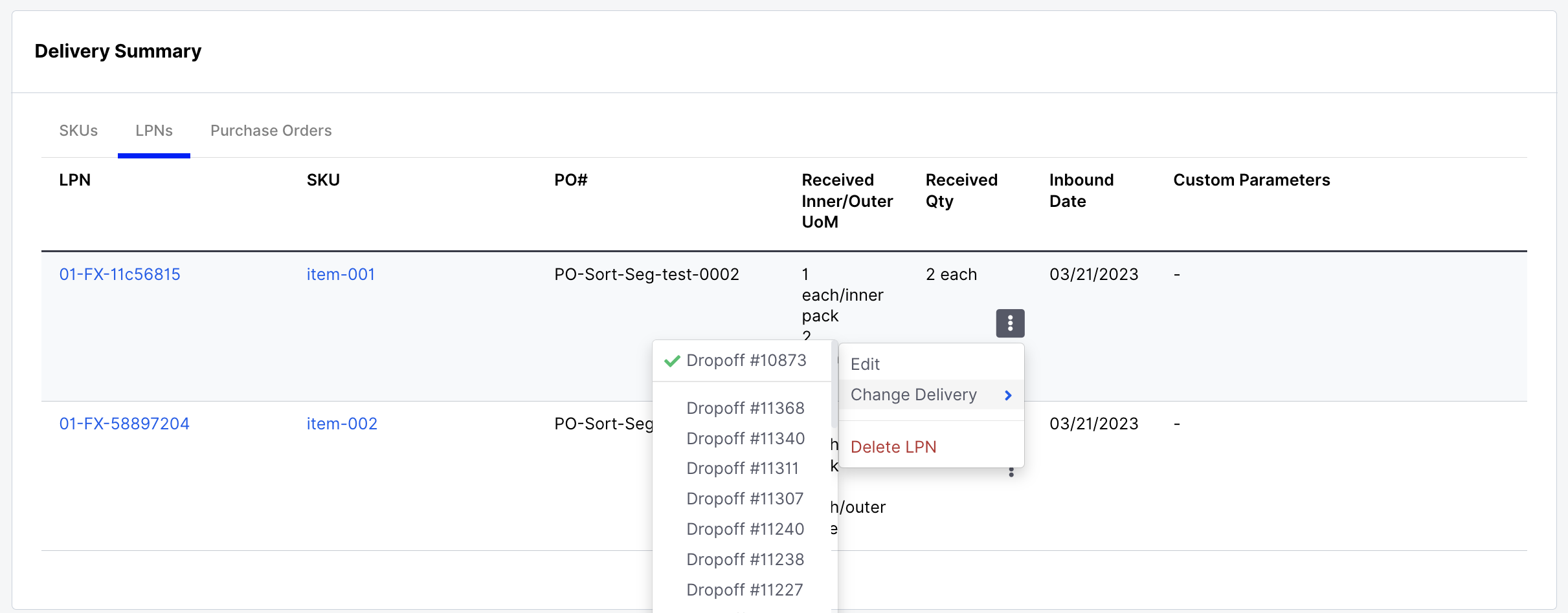 Completing LPN Inbounds – Flexe