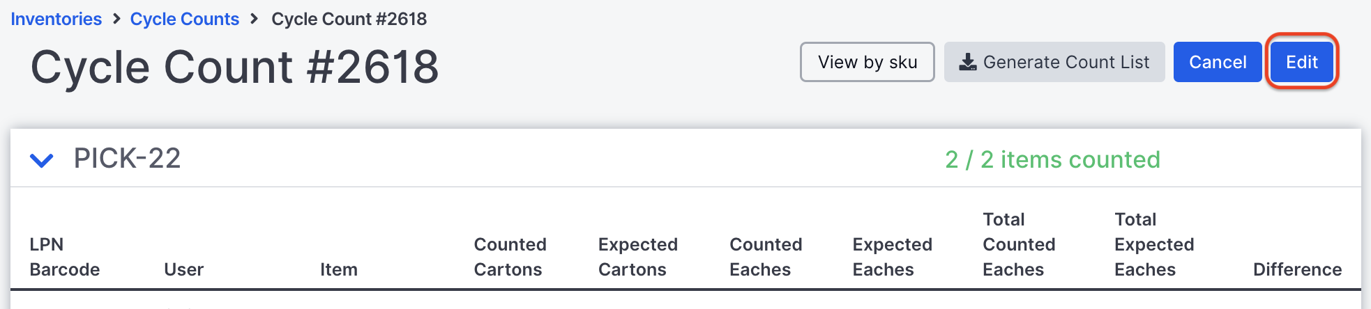 Reviewing & Approving Cycle Counts – Flexe