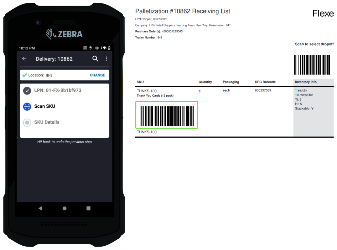 Receiving LPNs – Flexe