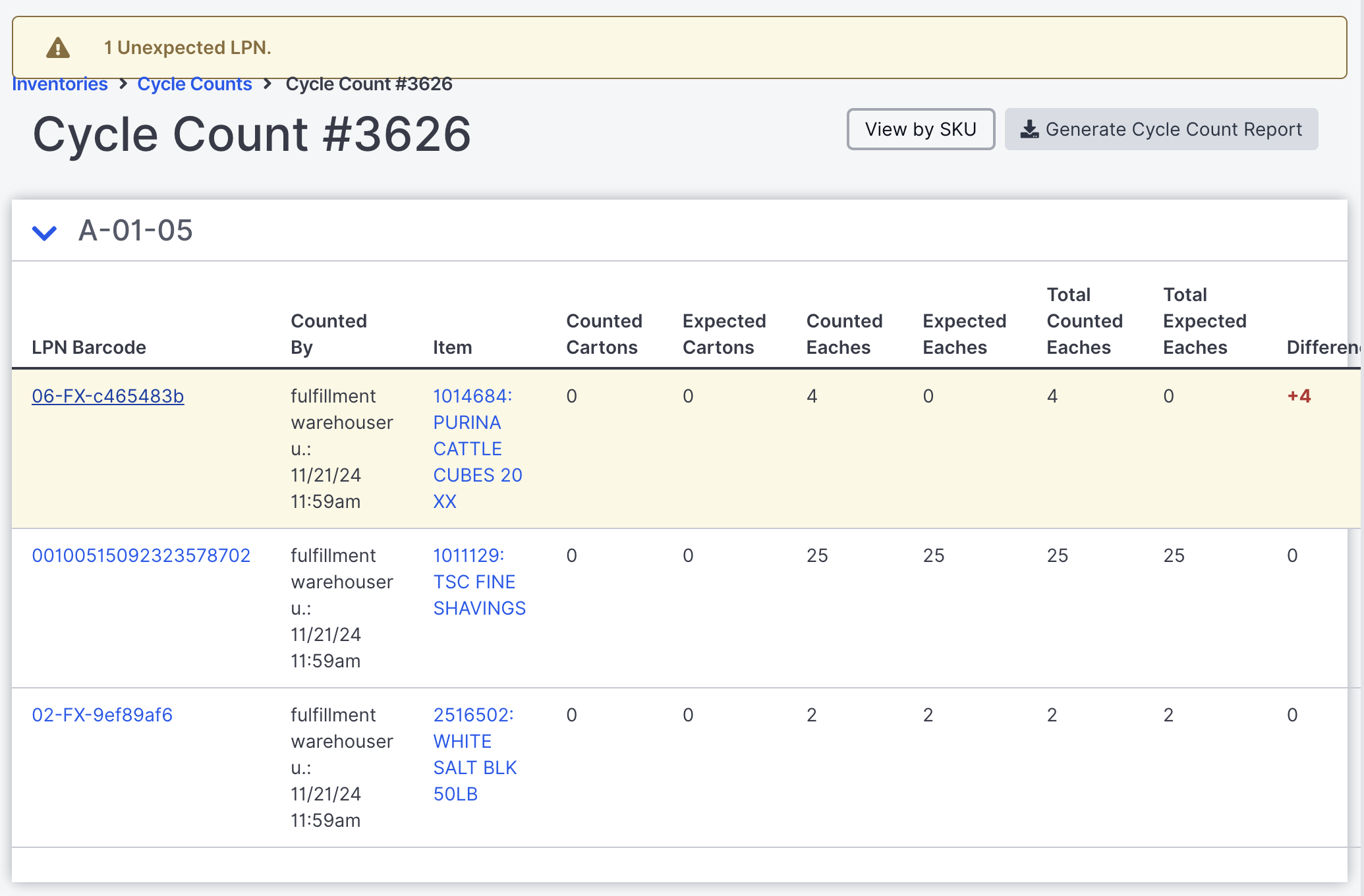 Reviewing Lost & Unexpected LPNs – Flexe
