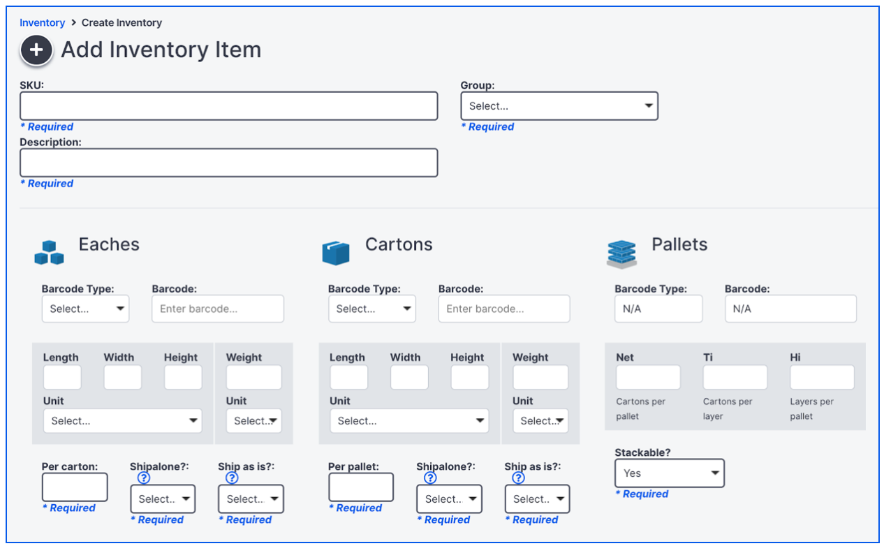Item Master Setup – Flexe
