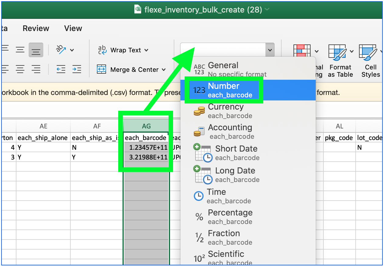 Item Master Setup – Flexe