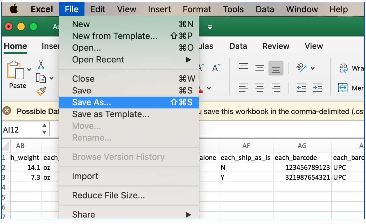 Item Master Setup – Flexe