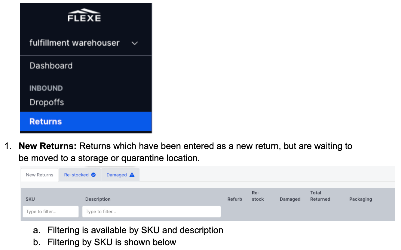Inbound Returns Processing – Flexe