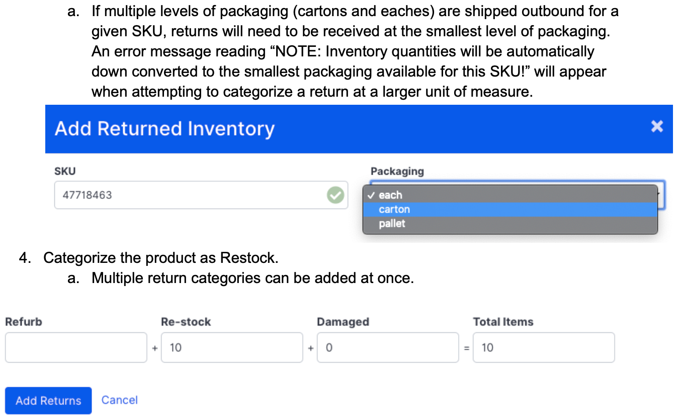Inbound Returns Processing – Flexe