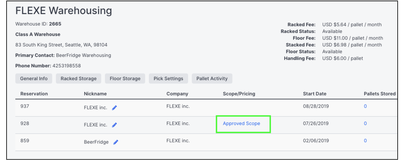 Billing for Warehouses – Flexe