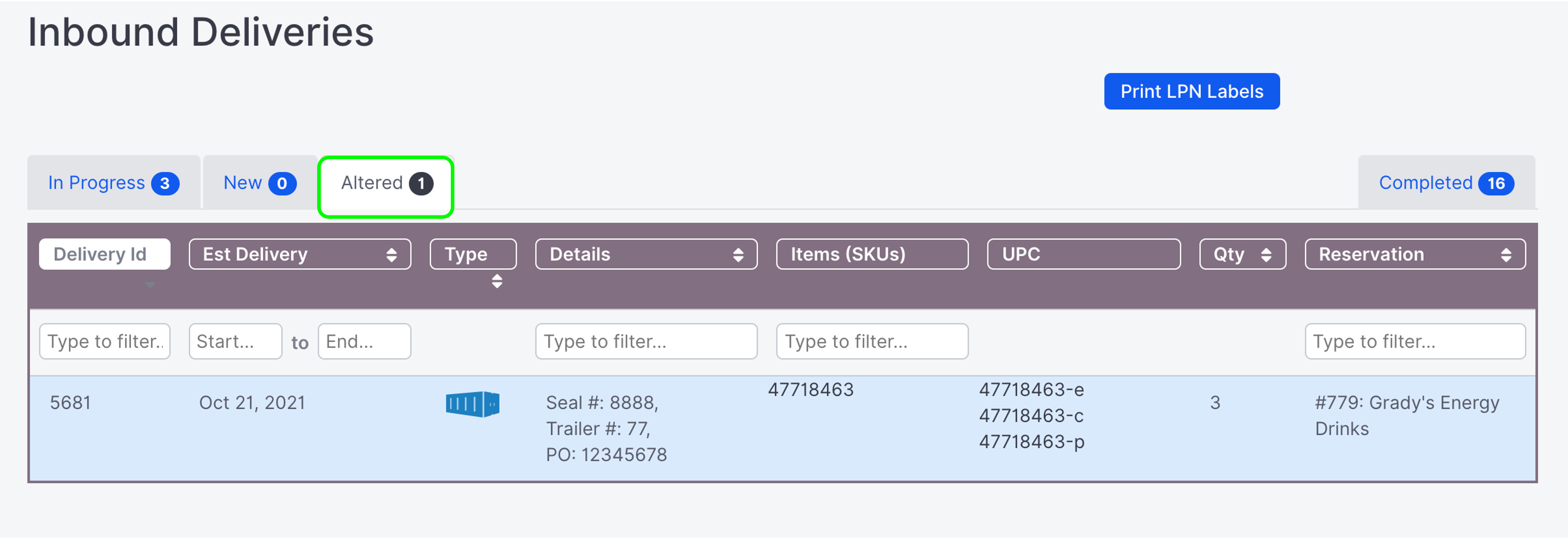 Confirming Inbound Deliveries – Flexe