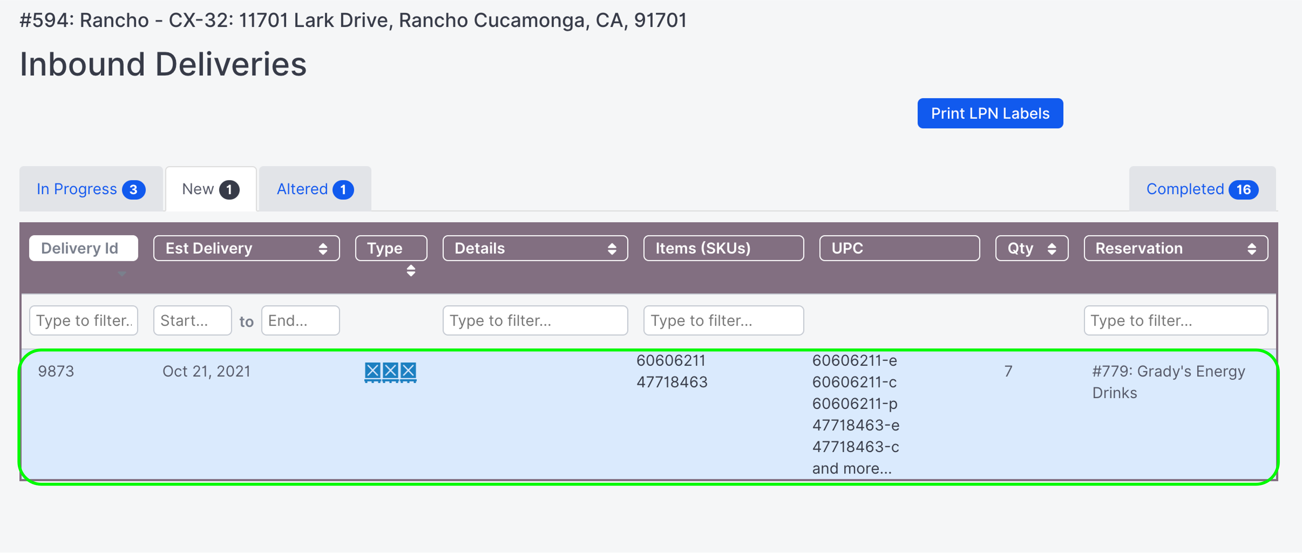 Confirming Inbound Deliveries – Flexe