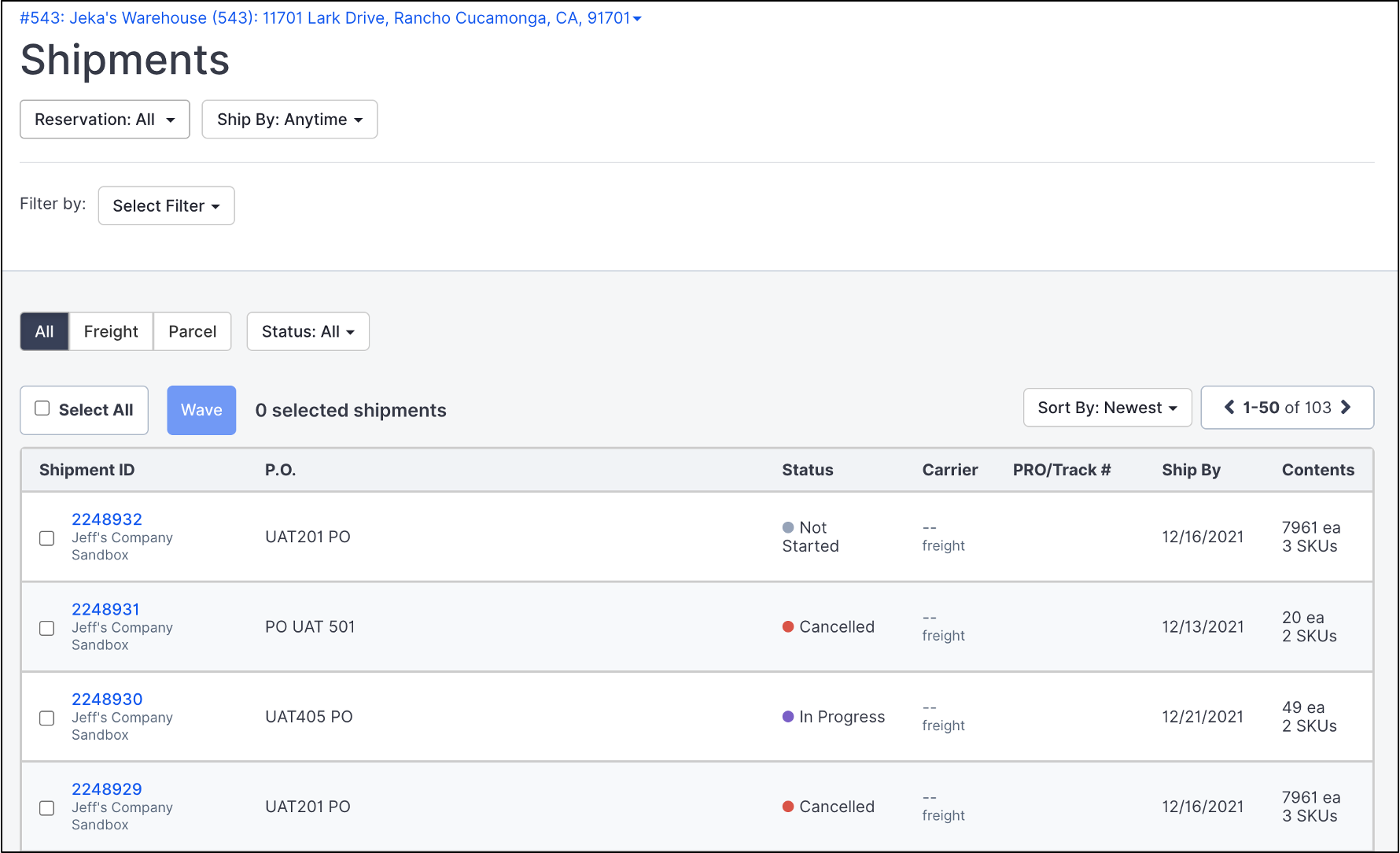 Navigating the Shipments Page – Flexe