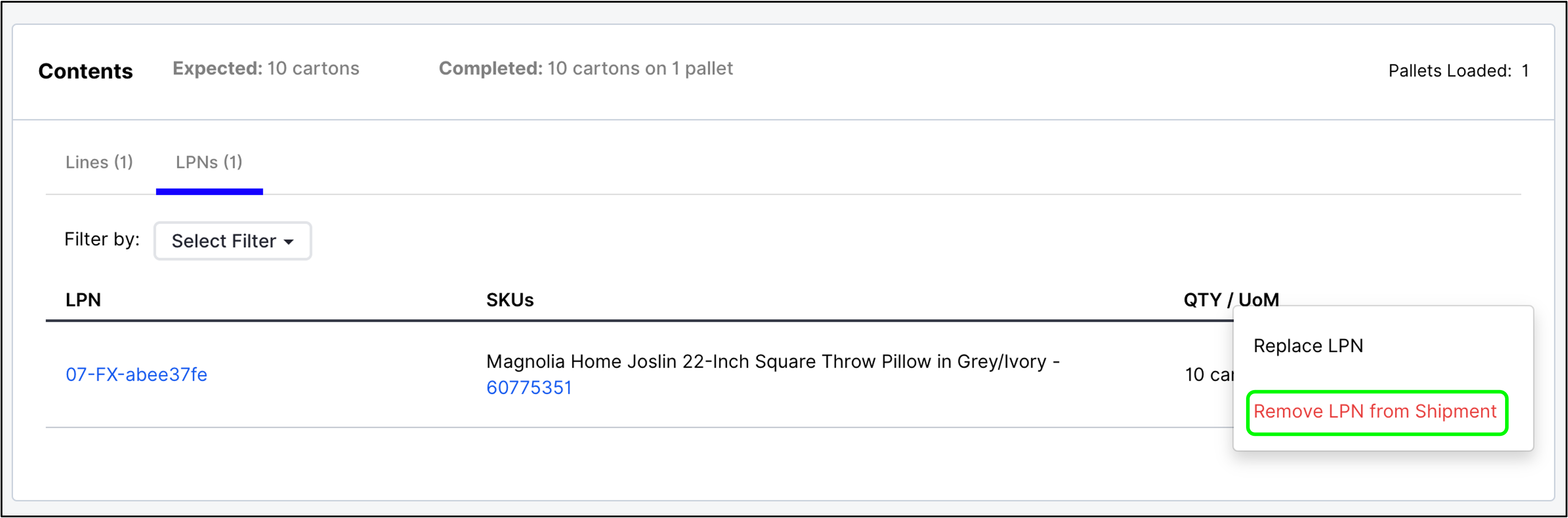 Removing & Replacing LPNs – Flexe