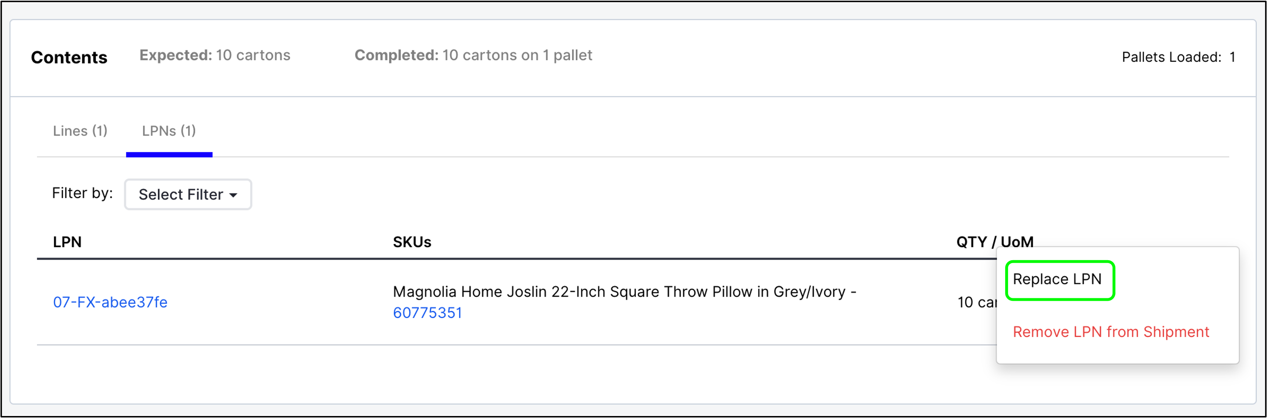 Removing & Replacing LPNs – Flexe