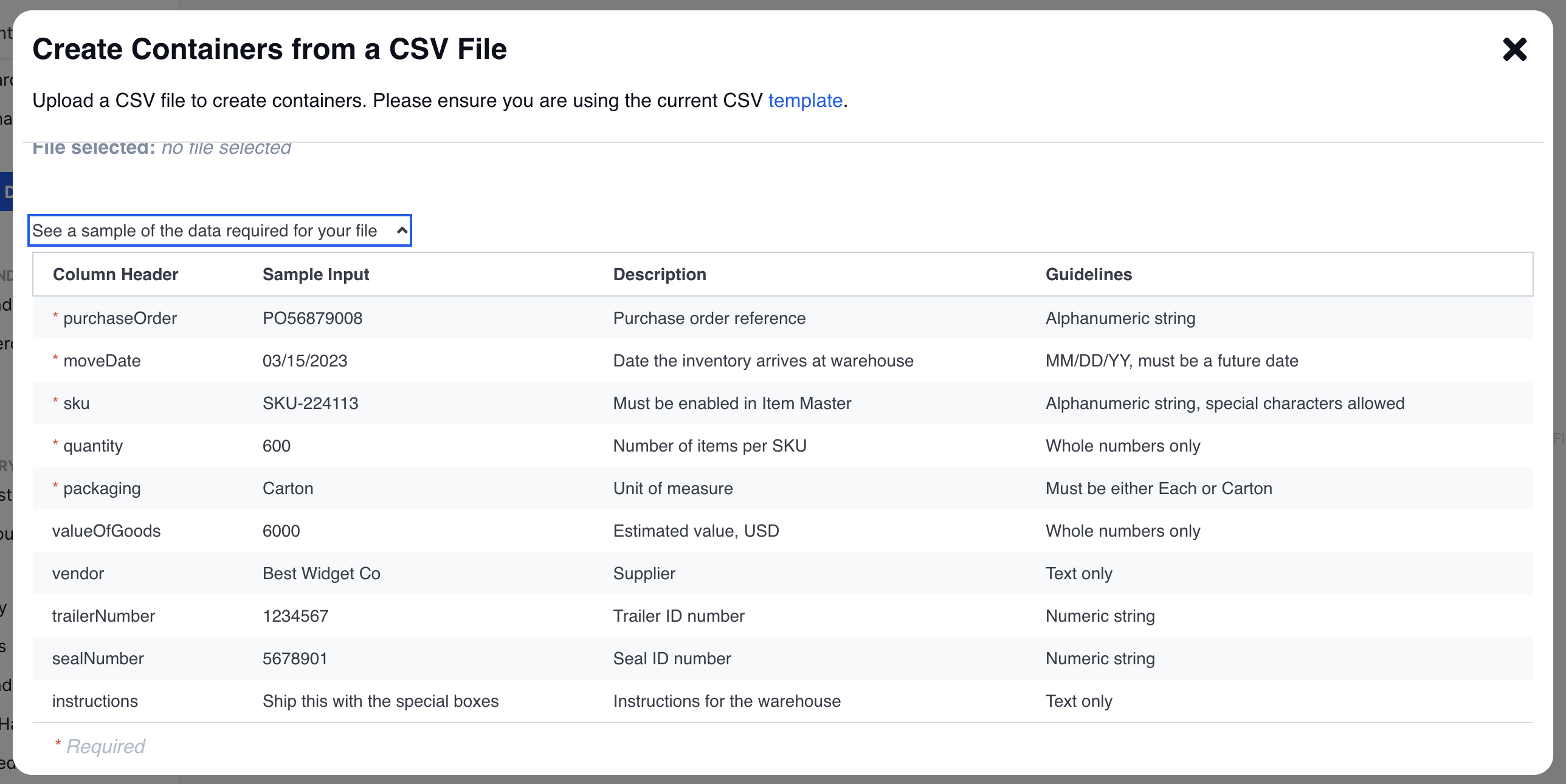 Creating Container Deliveries – Flexe