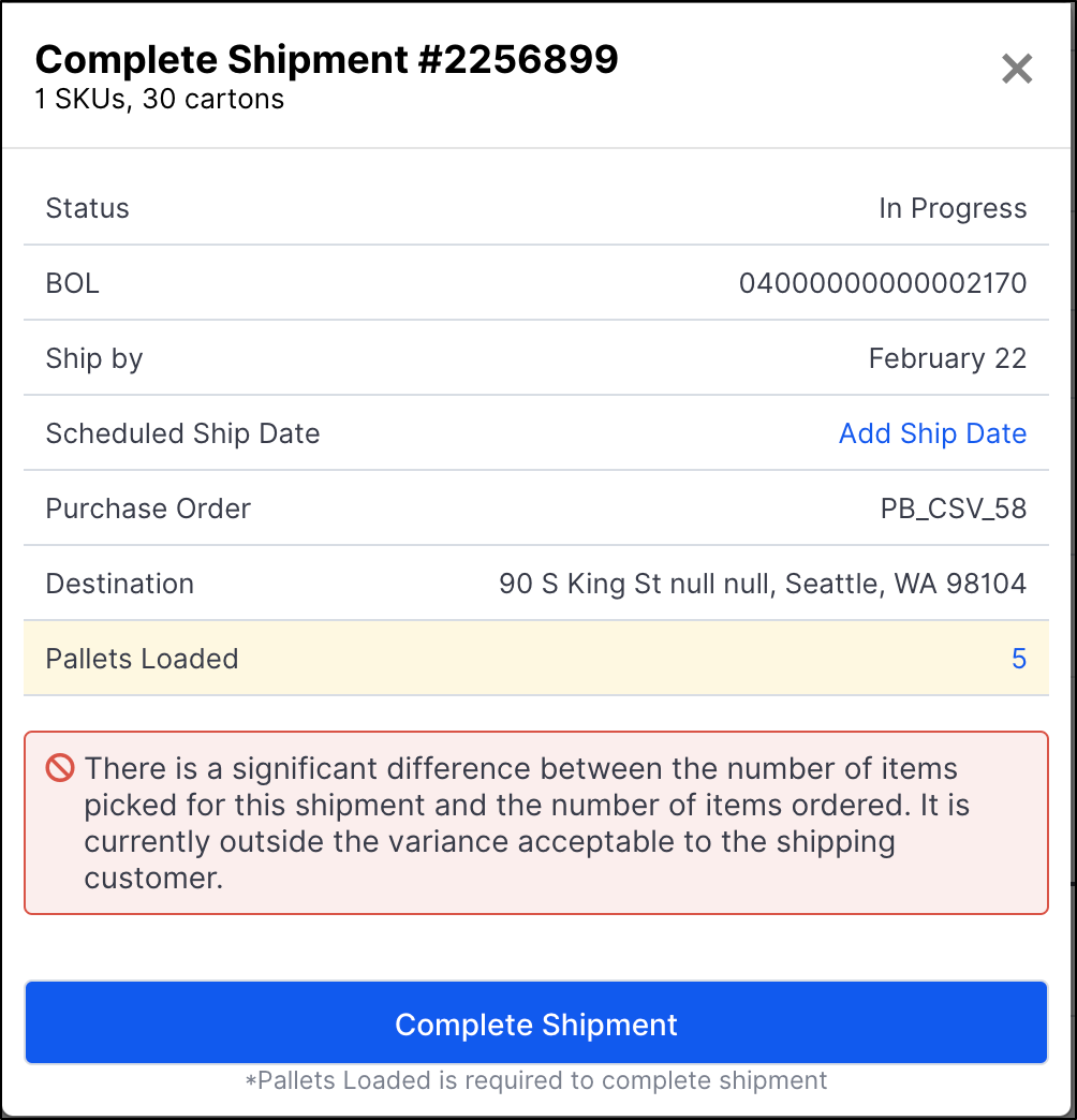 Issues with Picking & Completing Shipments – Flexe